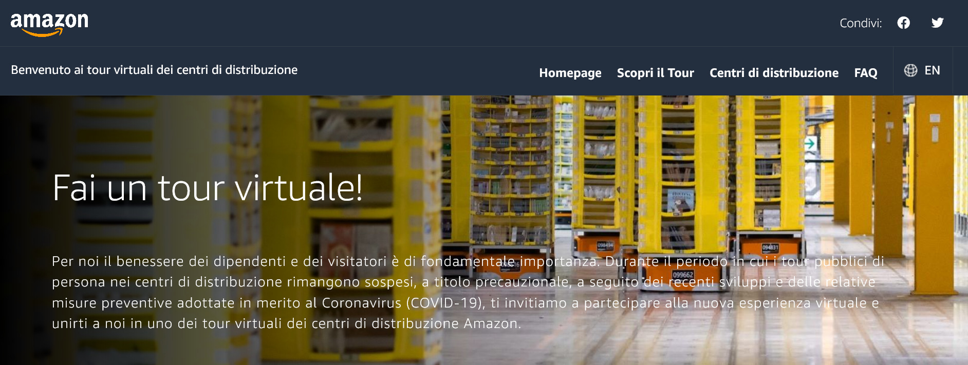 Amazon battezza i tour virtuali in diretta: dagli ordini alla consegna ...